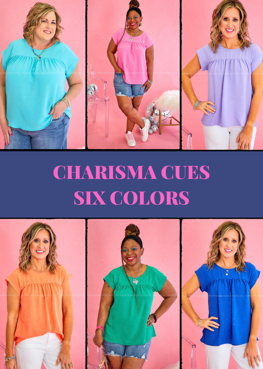 Charisma Cues Top - 6 Colors - FINAL SALE – Paisley Grace Boutique