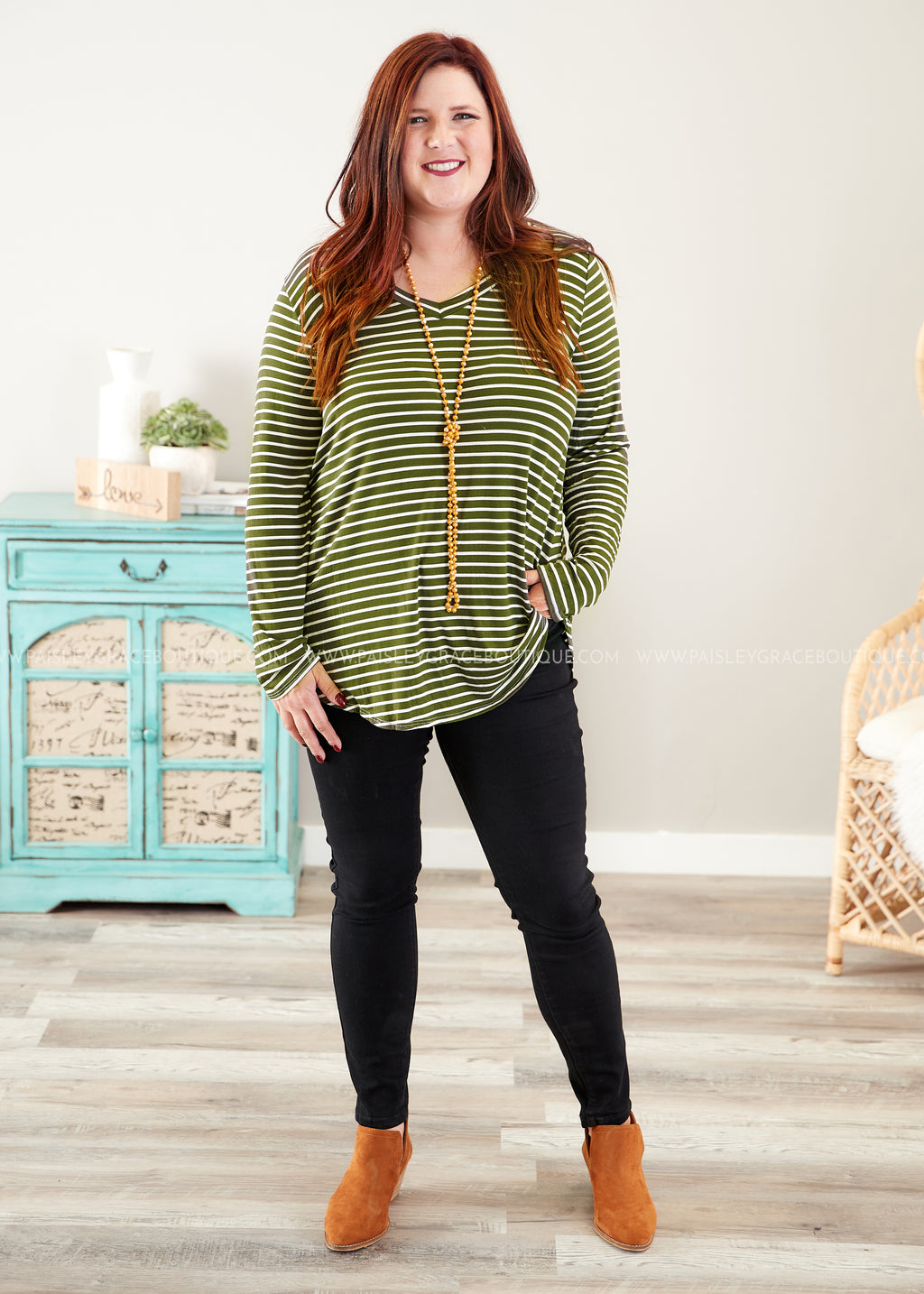 Mackenzie Top- OLIVE* FINAL SALE * – Paisley Grace Boutique
