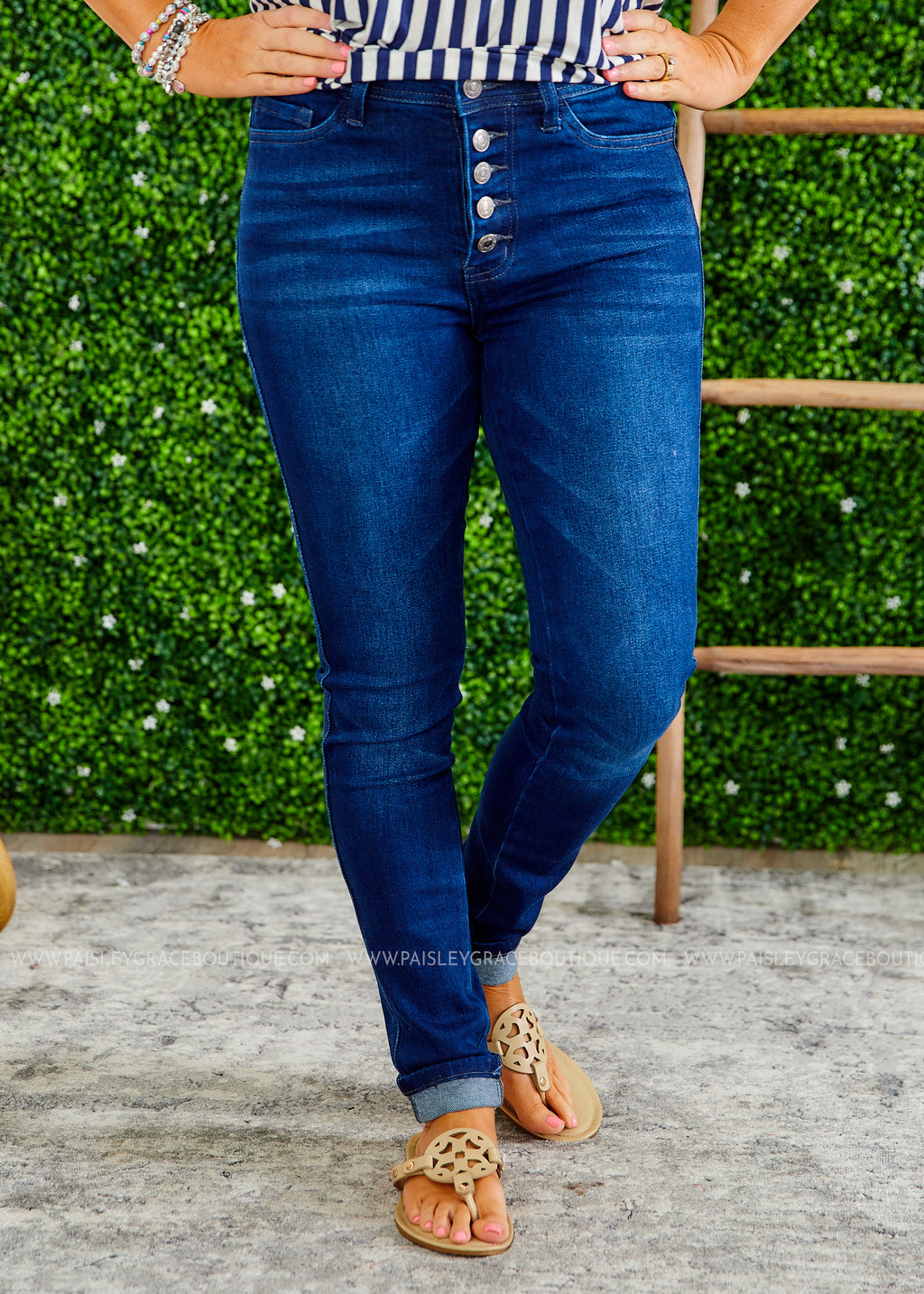 Haylie Button Fly Jeans by Vervet* FINAL SALE * – Paisley Grace Boutique